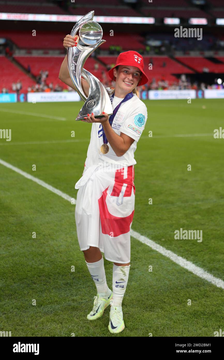 Ella Toone with trophy and winners medal UEFA Women's Euro Final 2022 ...