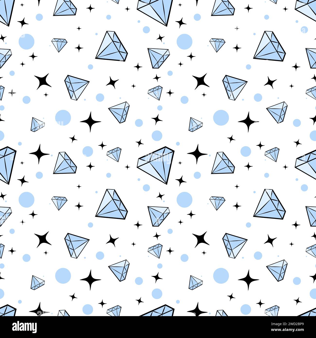 Seamless pattern with diamonds on white background. Doodle Stock Vector ...