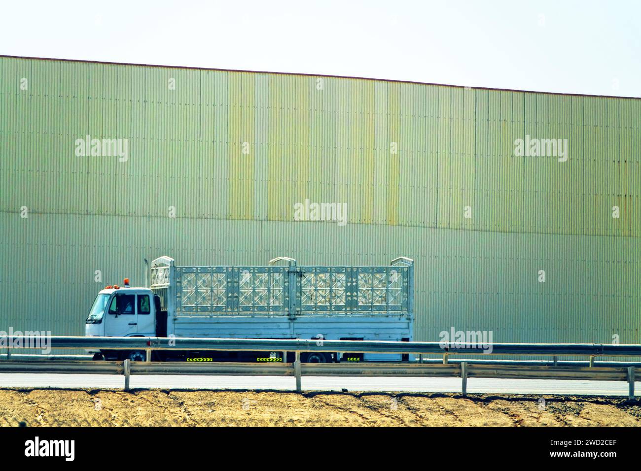 Protective wall on the highway protects from dust and noise (noise ...