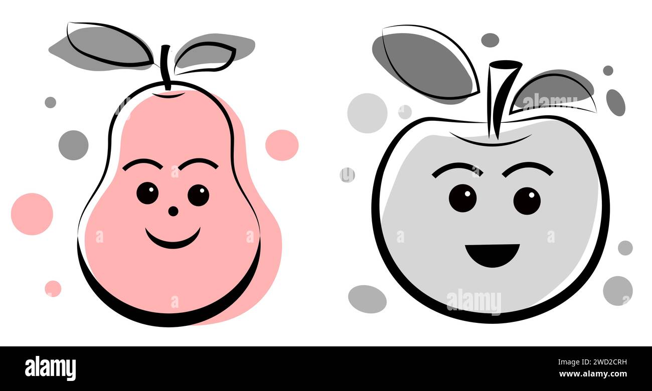 Apple and pear Stock Vector Images - Alamy