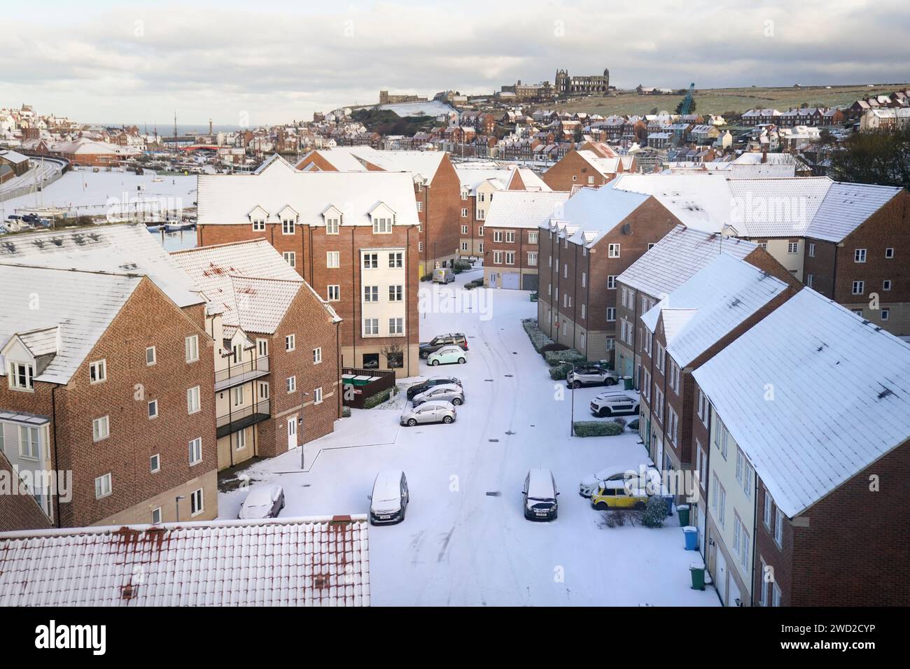 Snowy roads in Whitby. Hundreds of schools are shut, some for a fourth ...