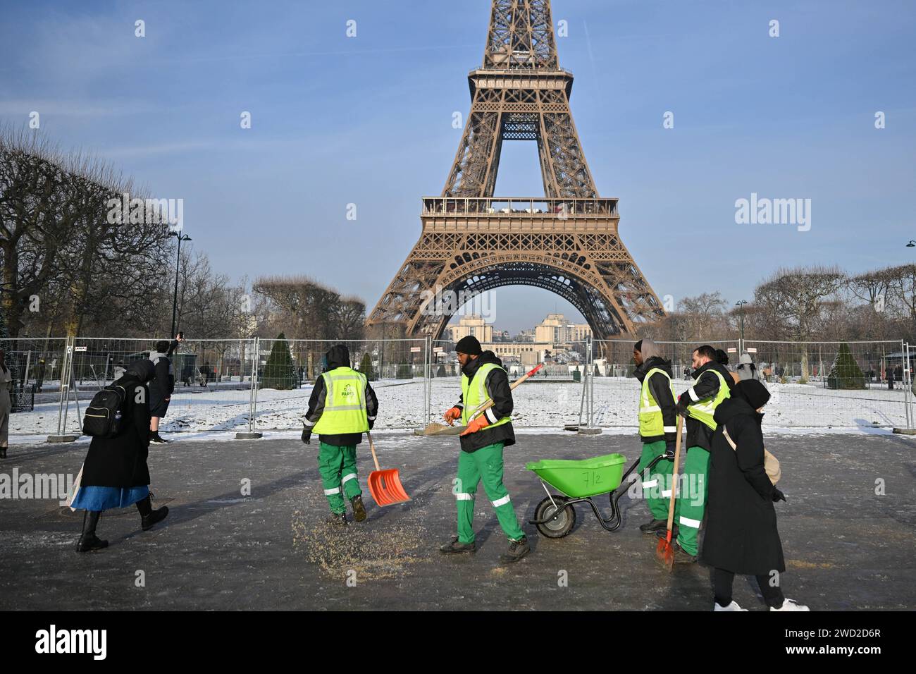 Paris, France. 18th Jan, 2024. Illustration of the Eiffel Tower under ...