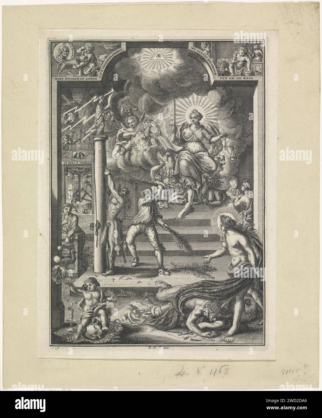 Cartoon on the public execution of the Amsterdam usury and cheaper Aron ...