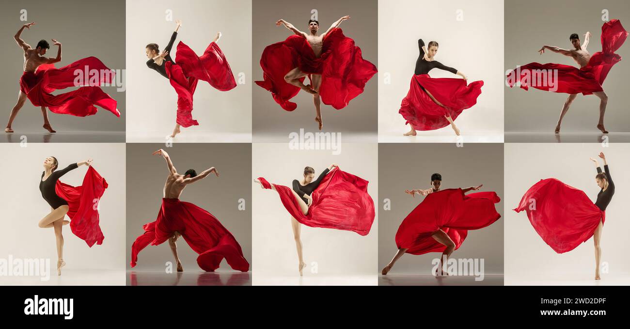 Passion in every move. Artistic, talented young woman and man, ballet ...