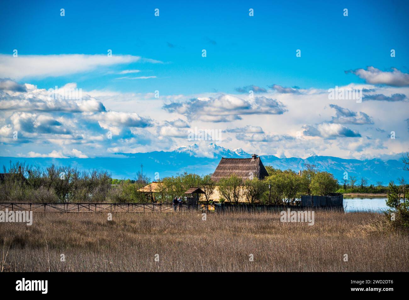 Nature and ancient Casoni in the Caorle lagoon Stock Photo - Alamy