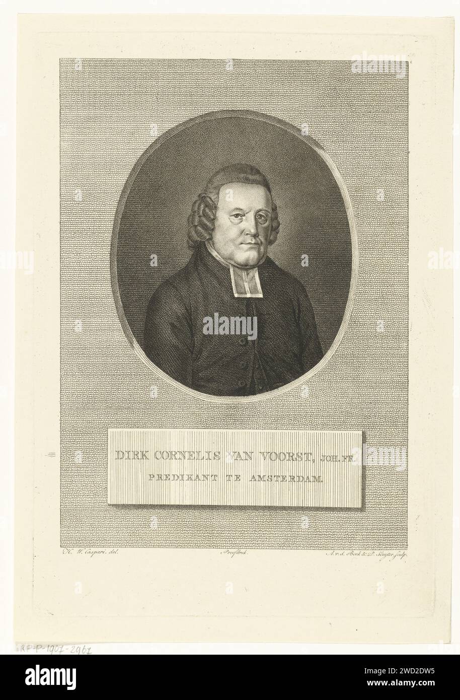 Portrait of pastor Dirk Cornelis van Voorst, Antonie van der Beek ...