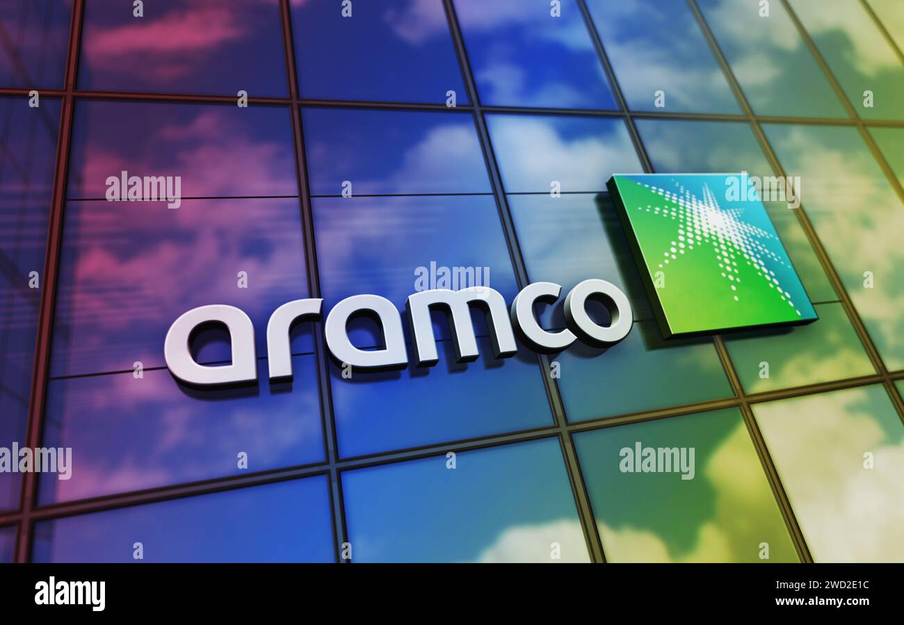 Dhahran, Saudi Arabia, January 3, 2024: Saudi Aramco headquarters glass ...