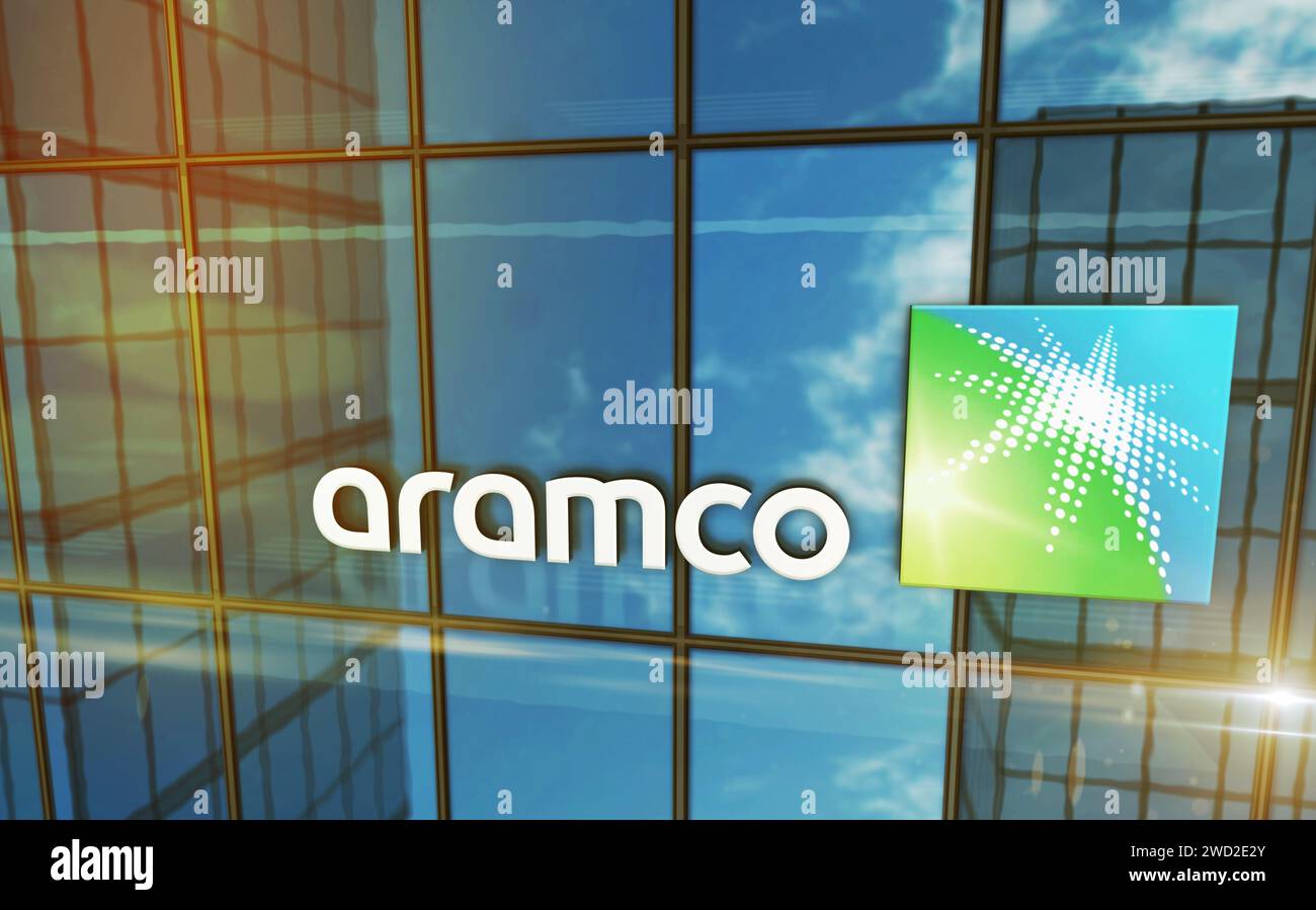 Dhahran, Saudi Arabia, January 3, 2024: Saudi Aramco headquarters glass ...