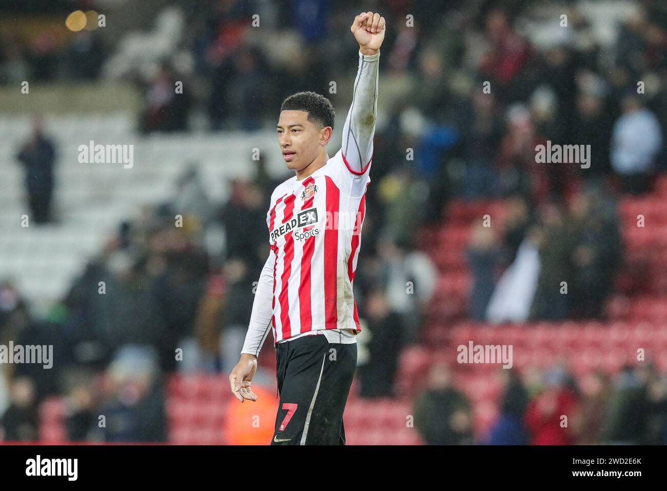 Jobe Bellingham of Sunderland celebrates - Sunderland v Leeds United ...