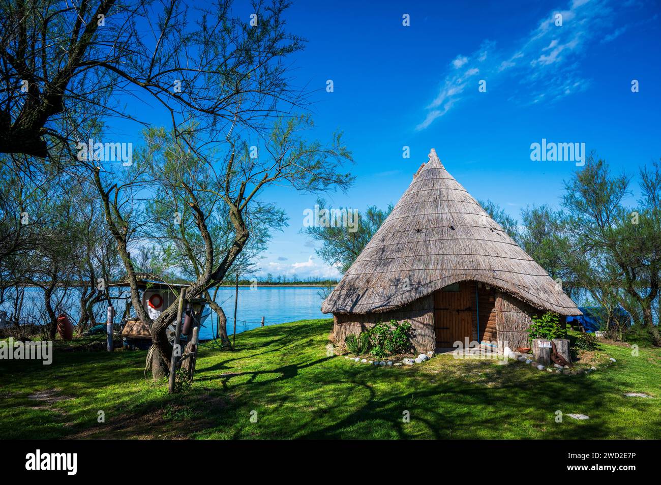 Nature and ancient Casoni in the Caorle lagoon Stock Photo - Alamy