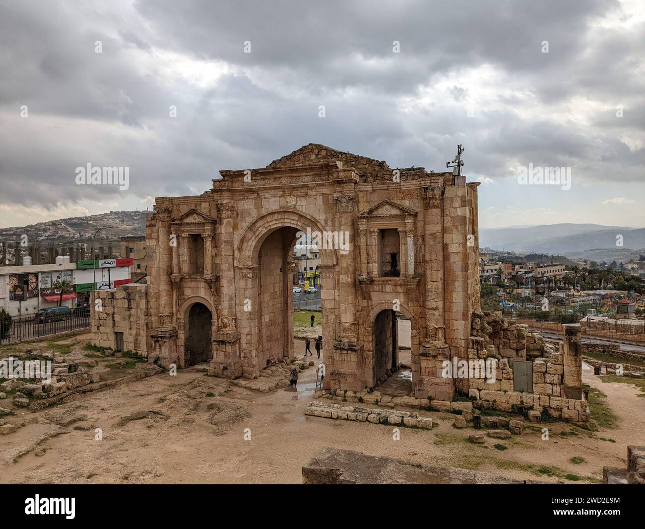 ancient Roman structures in Jerash city,Gerasa, Jordan, hippodrom ...