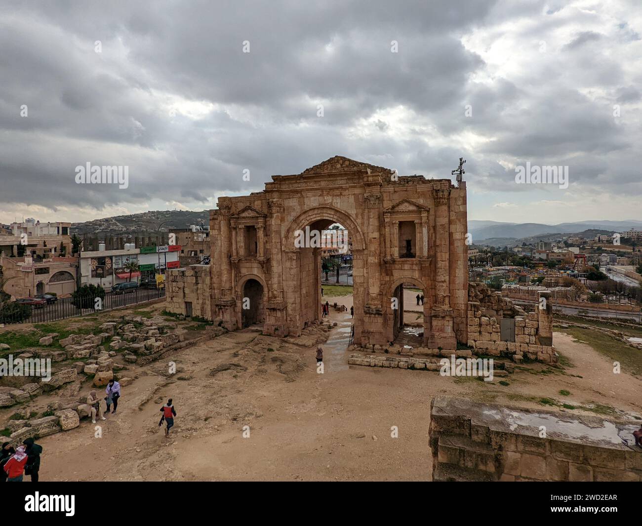 ancient Roman structures in Jerash city,Gerasa, Jordan, hippodrom ...