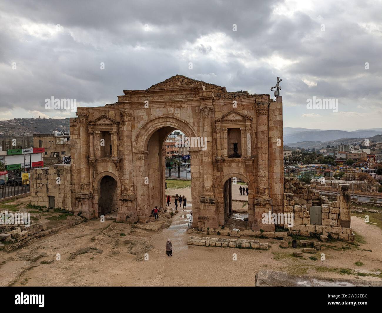 ancient Roman structures in Jerash city,Gerasa, Jordan, hippodrom ...
