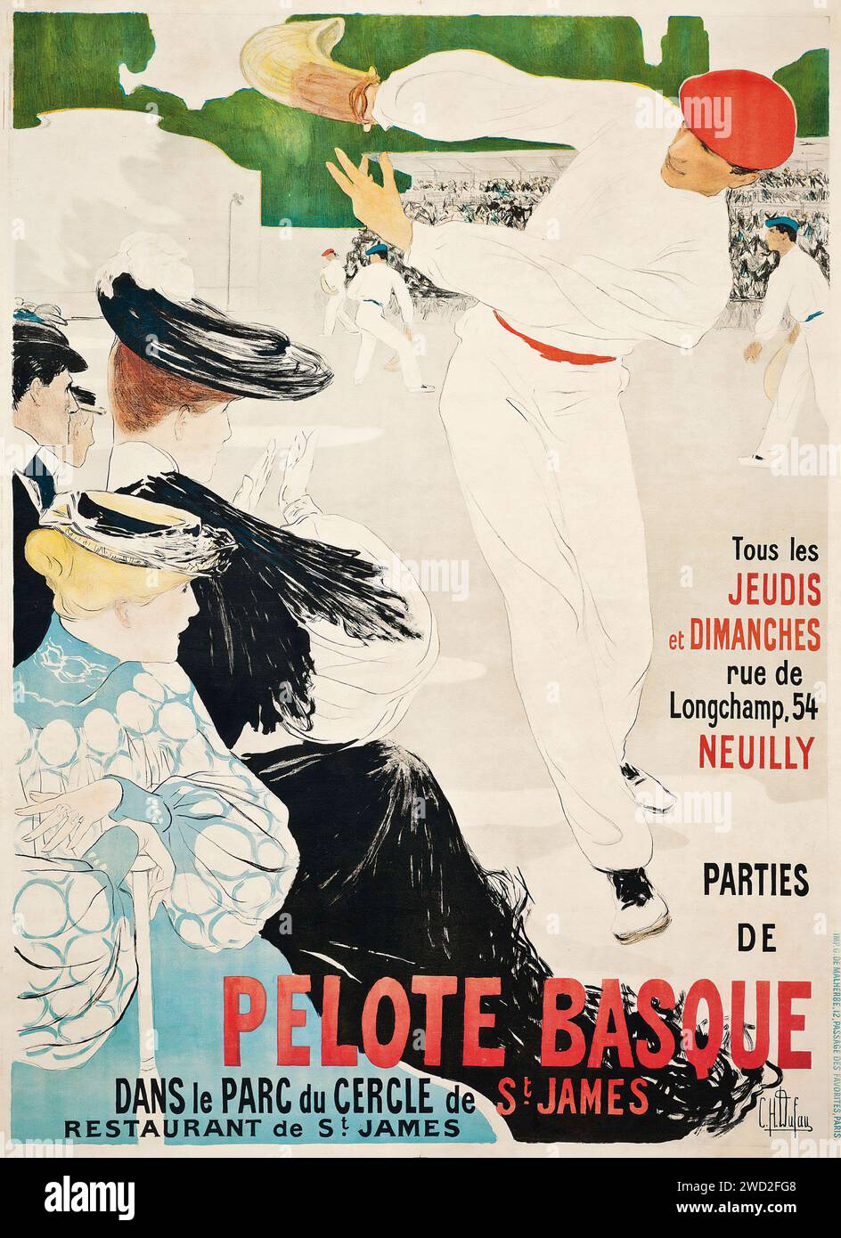 Clémentine Hélène Dufau (1869-1937) BASQUE PELOTA, 1903 - French poster ...