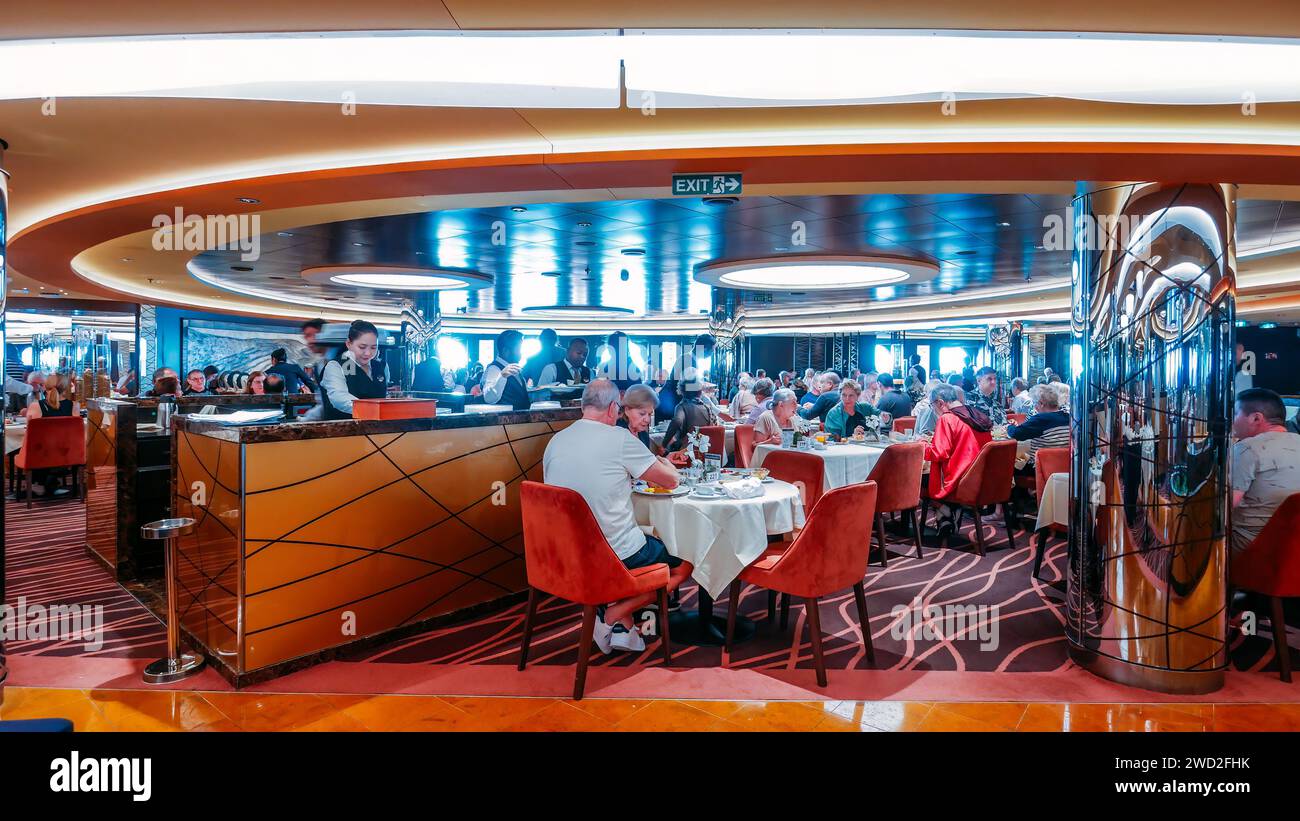 Interior of main restaurant aboard the MSC Seaview cruise ship Stock ...