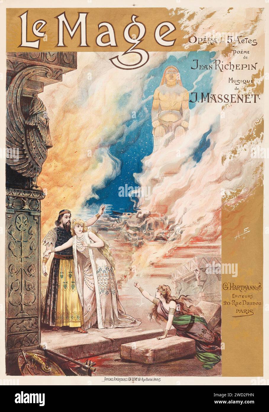 Le Mage (1891) French Opera Poster, Belle Epoque - Art Nouveau - A.F ...