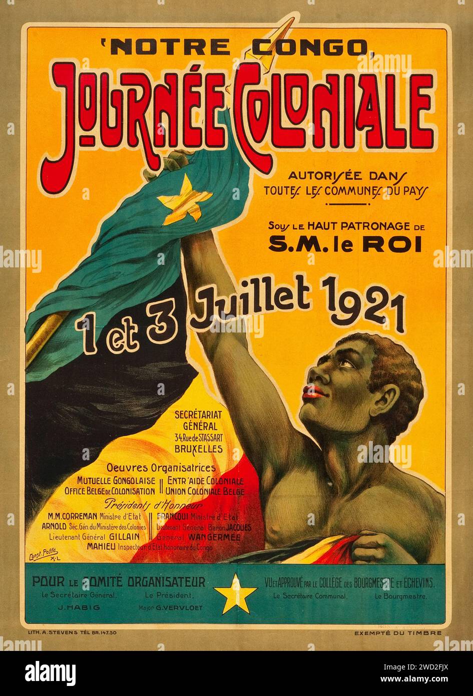 Notre Congo Journée Coloniale (Our Congo Colonial Day) (A. Stevens ...