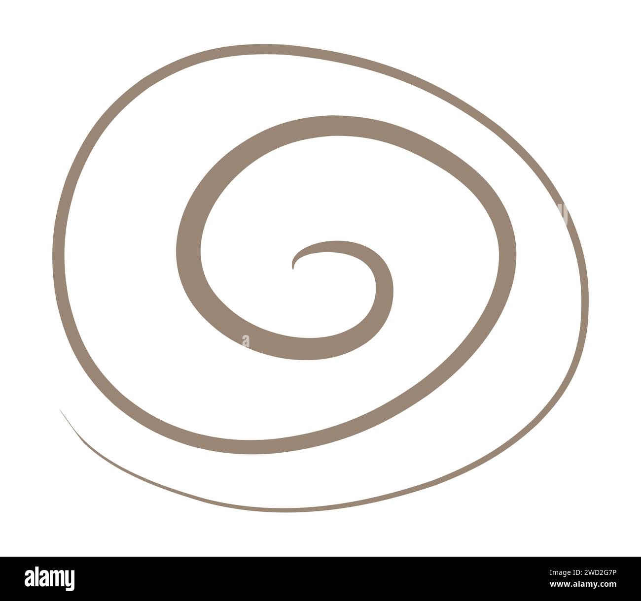 Linear isolated irregular spiral on white background. Vector Simple ...