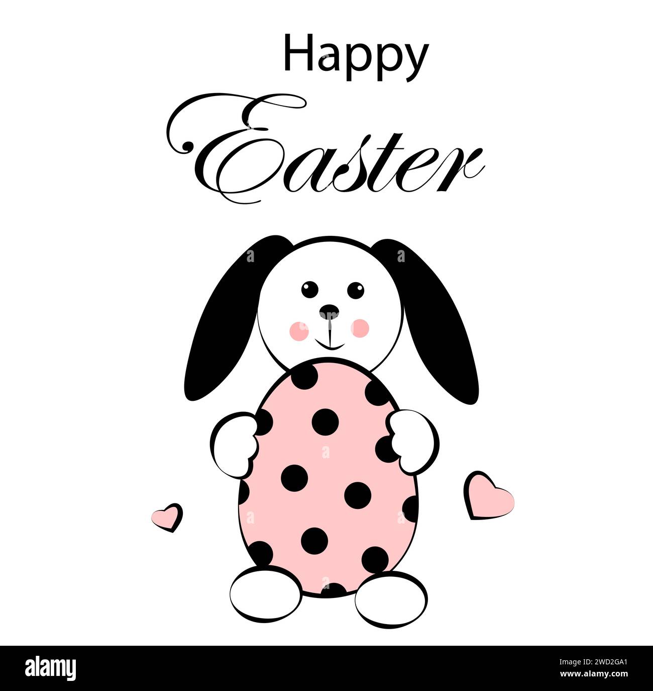 Easter background cute rabbit Stock Vector Images - Alamy
