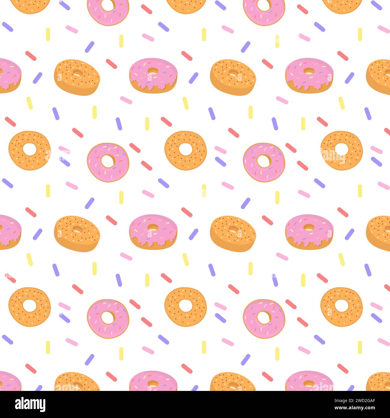 Pattern of sweet colorful donut or bagel. Seamless pattern of different ...