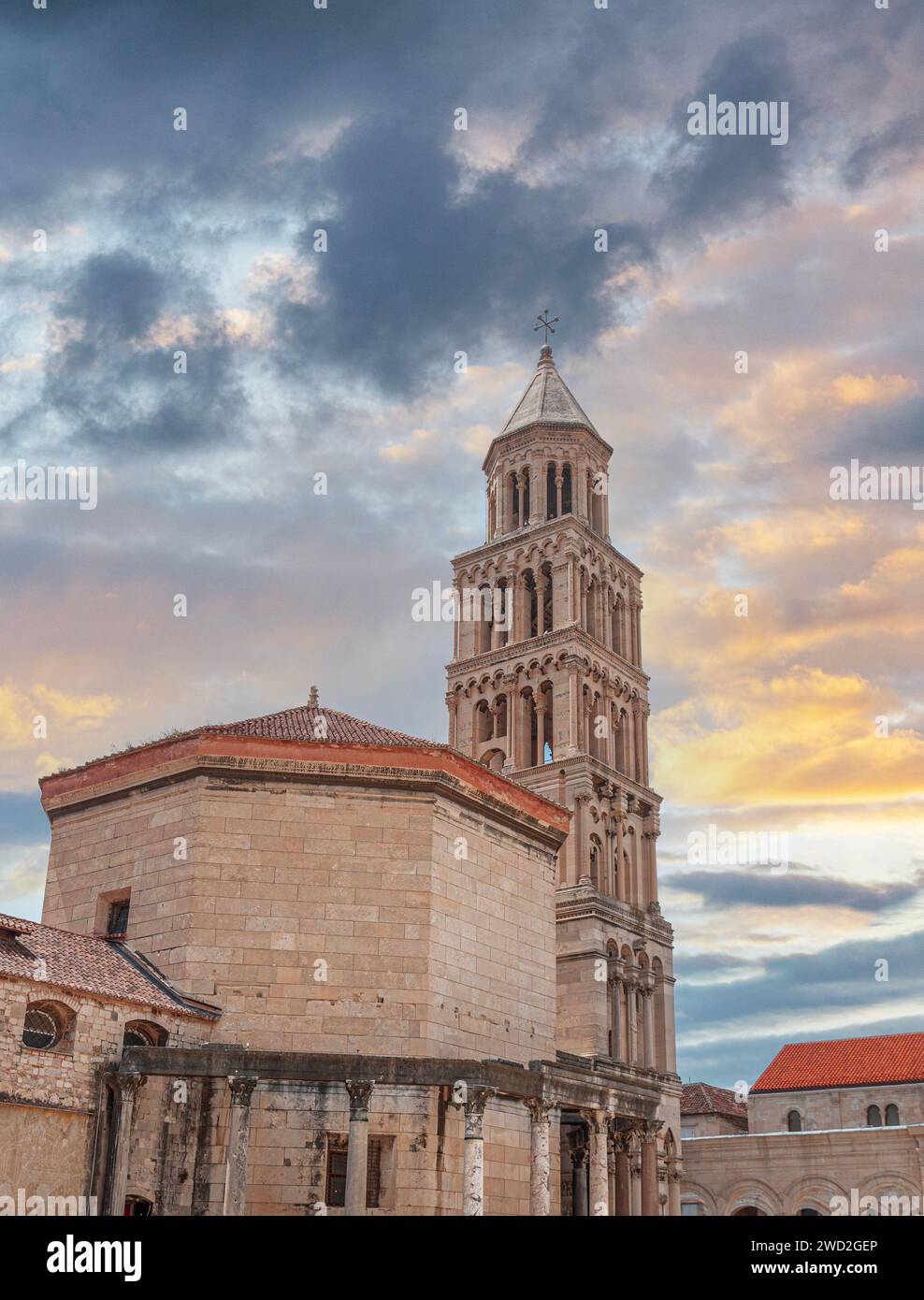 Split Cathedral and part of the palace building. Split, Croatia Stock ...