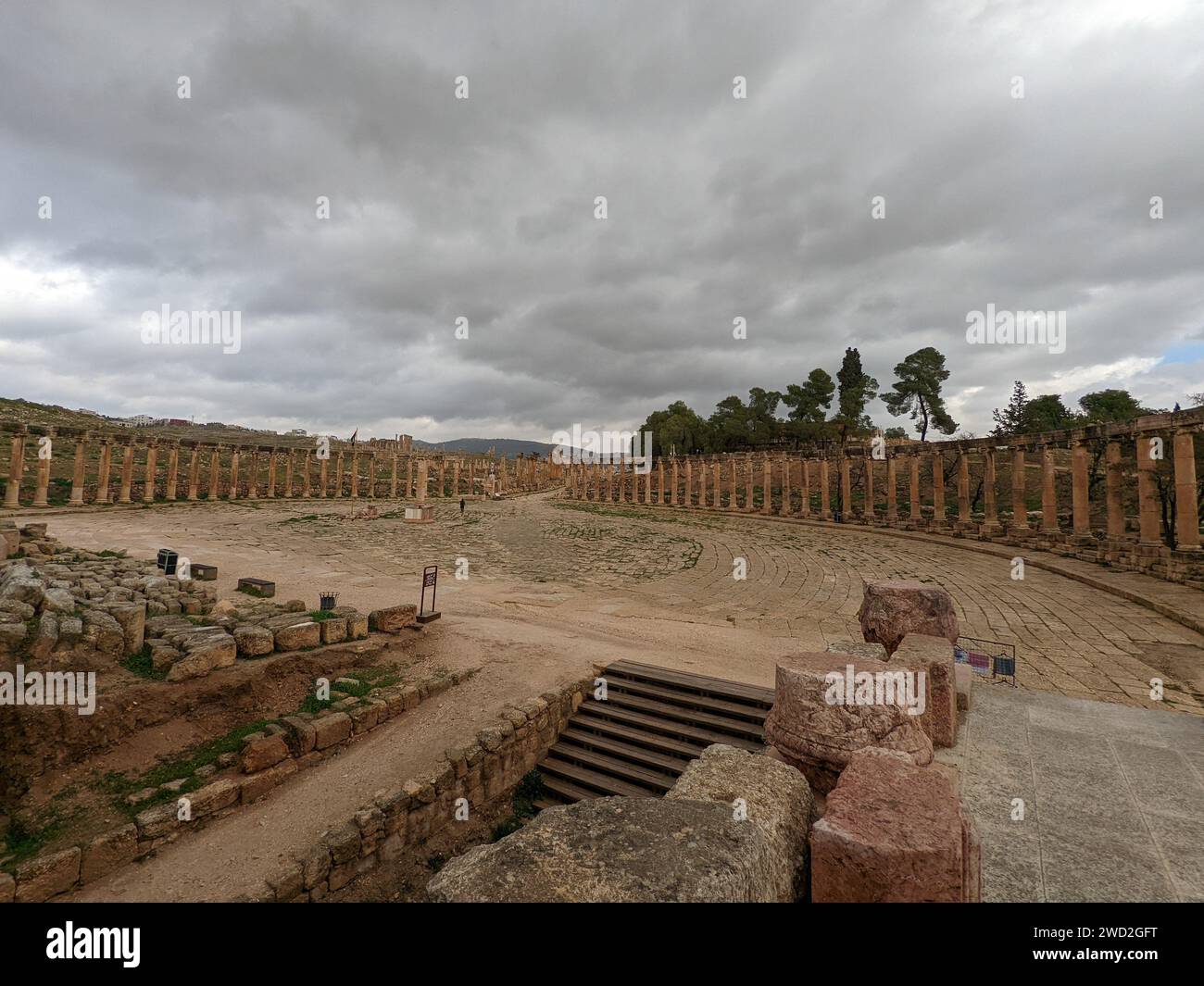 ancient Roman structures in Jerash city,Gerasa, Jordan, hippodrom ...