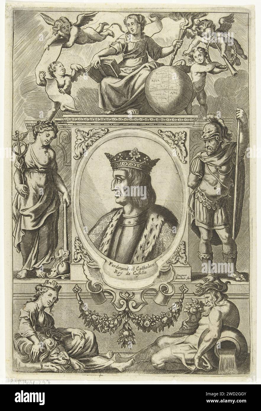 Portrait of King Ferdinand of Aragón, Gaspar Bouttats, After Cornelis ...