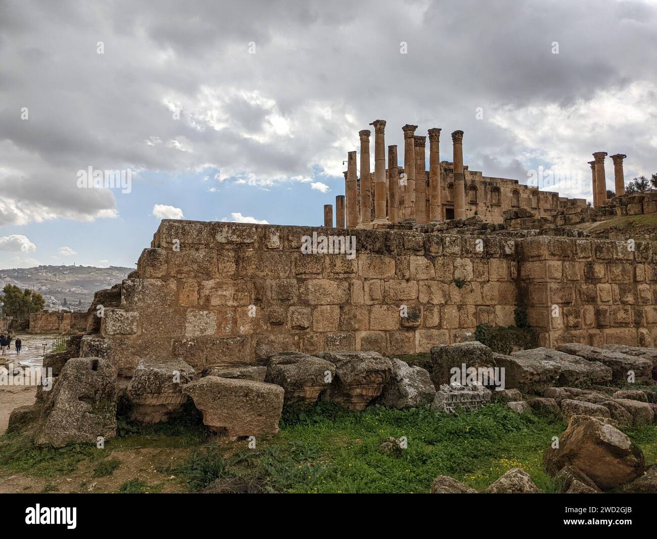 ancient Roman structures in Jerash city,Gerasa, Jordan, hippodrom ...