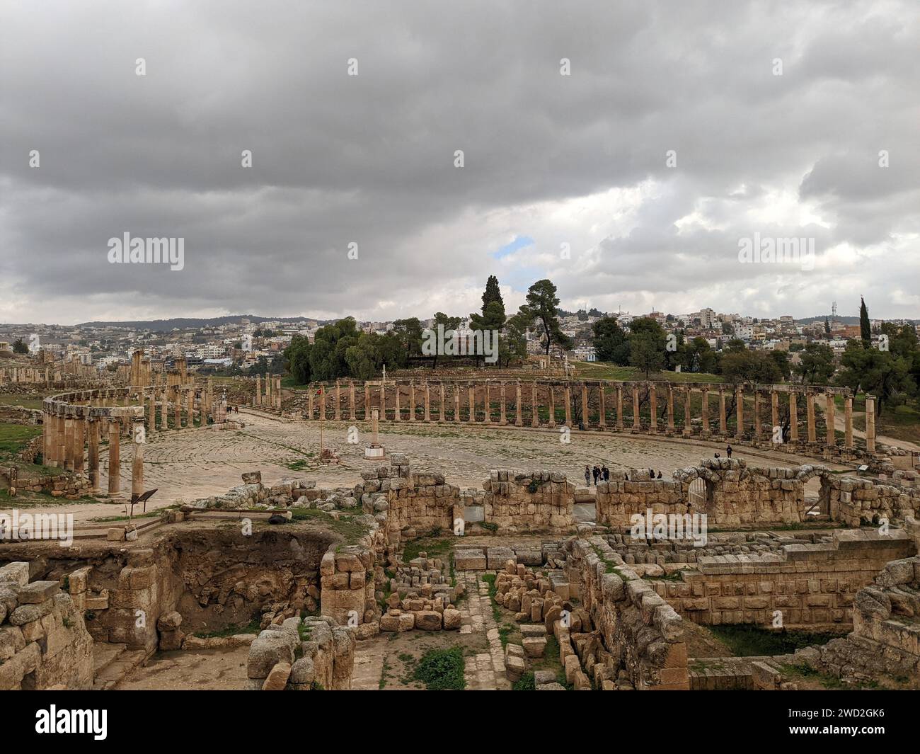 ancient Roman structures in Jerash city,Gerasa, Jordan, hippodrom ...