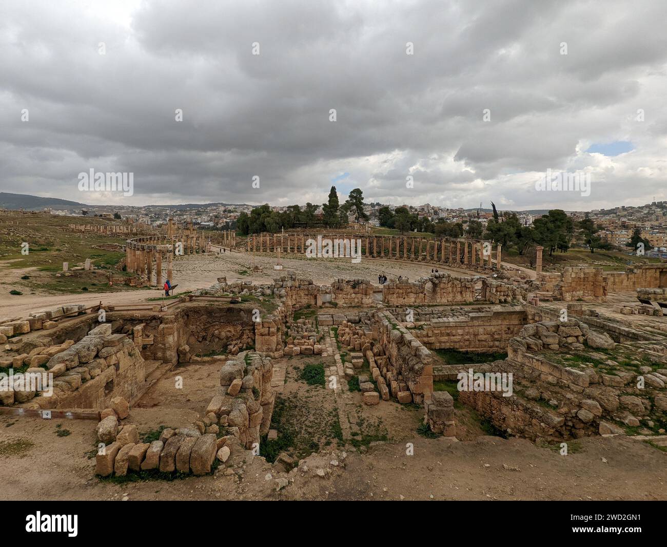 ancient Roman structures in Jerash city,Gerasa, Jordan, hippodrom ...