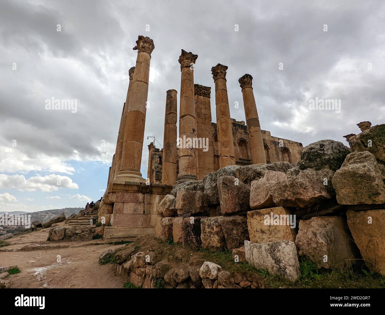 ancient Roman structures in Jerash city,Gerasa, Jordan, hippodrom ...