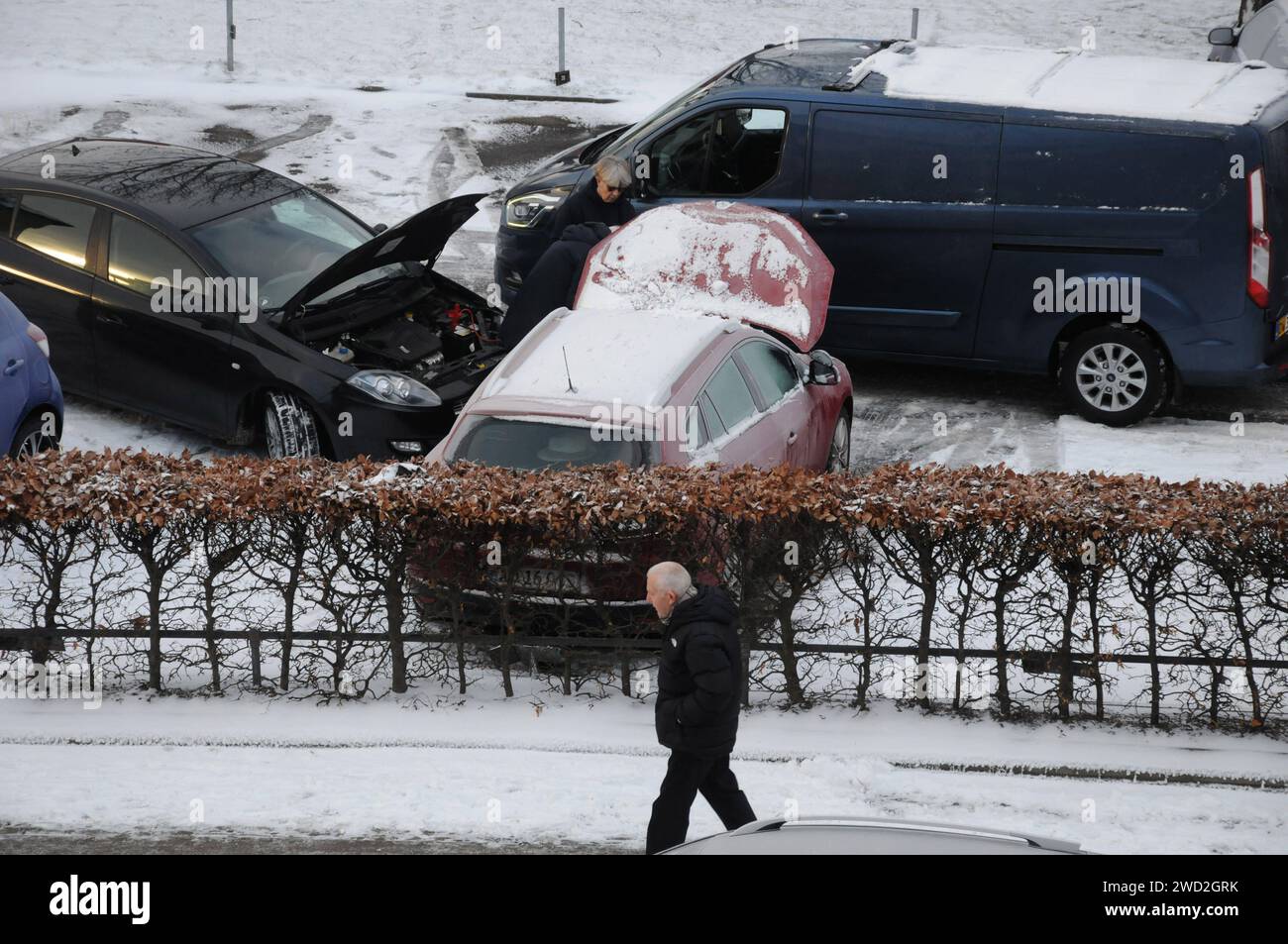 Copenhagen, Denmark /18 January 2024/.Harsh snow fall weather in ...