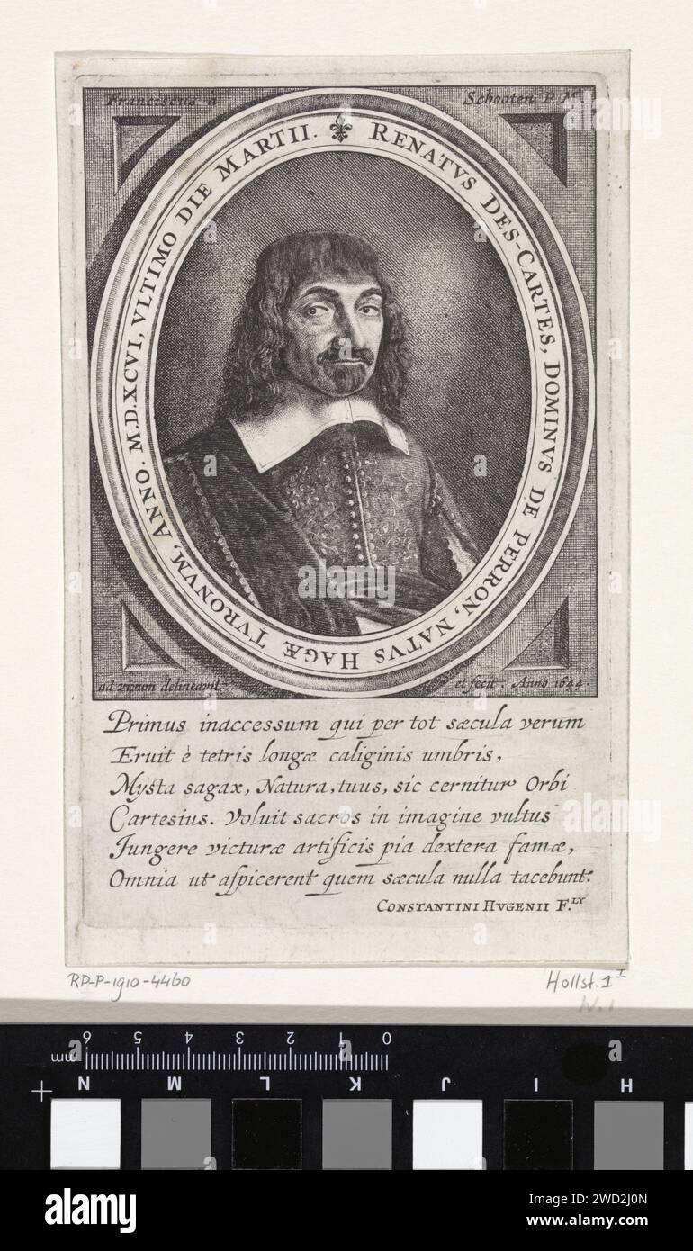 Portrait of René Descartes, Franciscus van Schooten (I), 1650 print ...