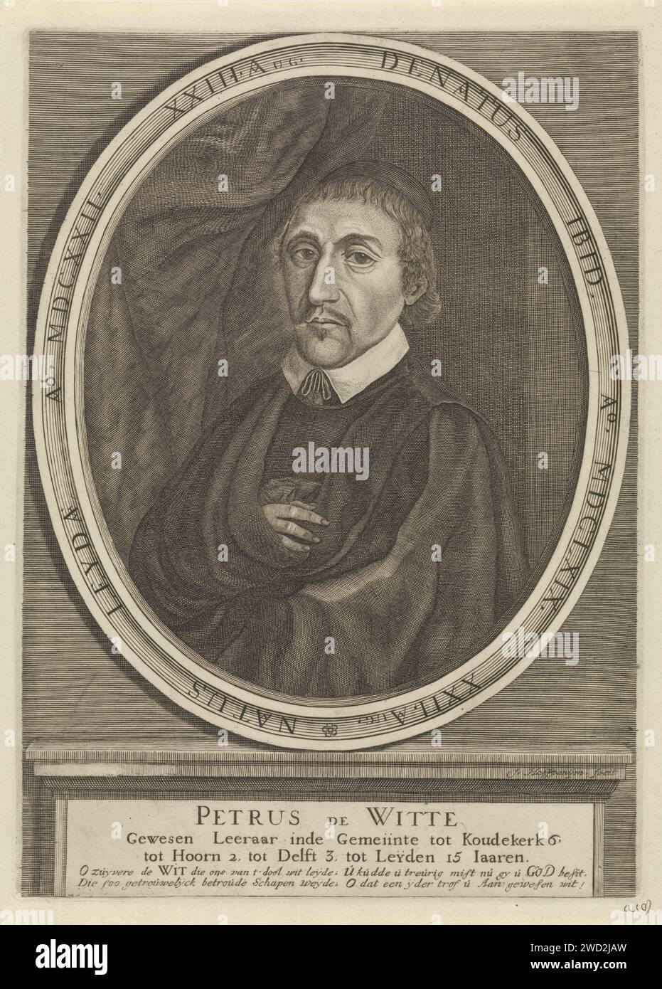 Portrait of Pieter de Witte, Johannes Hosspanion, 1669 - 1691 print ...