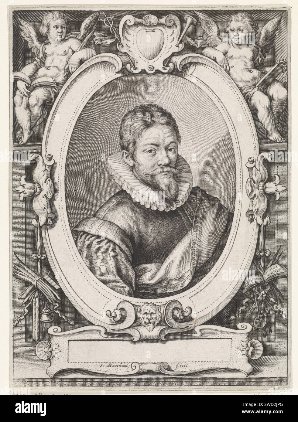 Portrait of Jan van de Velde (I), Jacob Matham, 1602 - 1606 print ...