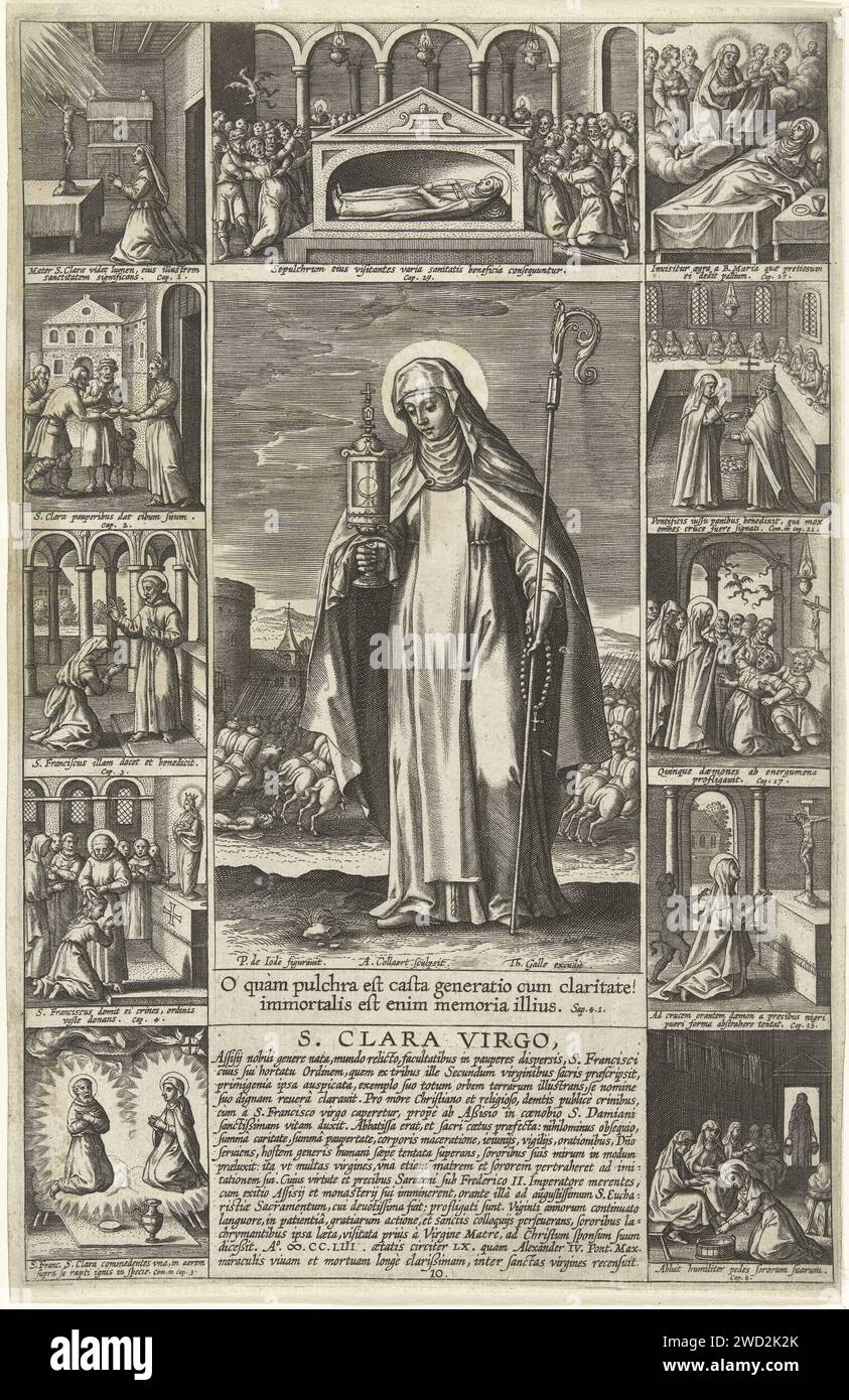 Saint Clara, Adriaen Collaert, after Pieter de Jode, 1612 - 1618 print ...