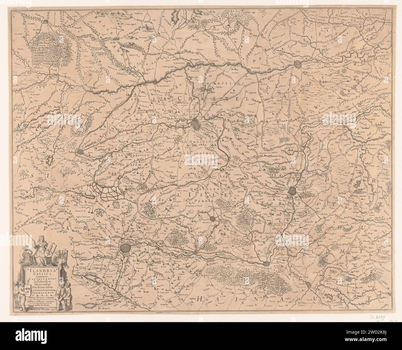 Map of the French part of Flanders, Anonymous, Henricus Hondius, 1633 ...
