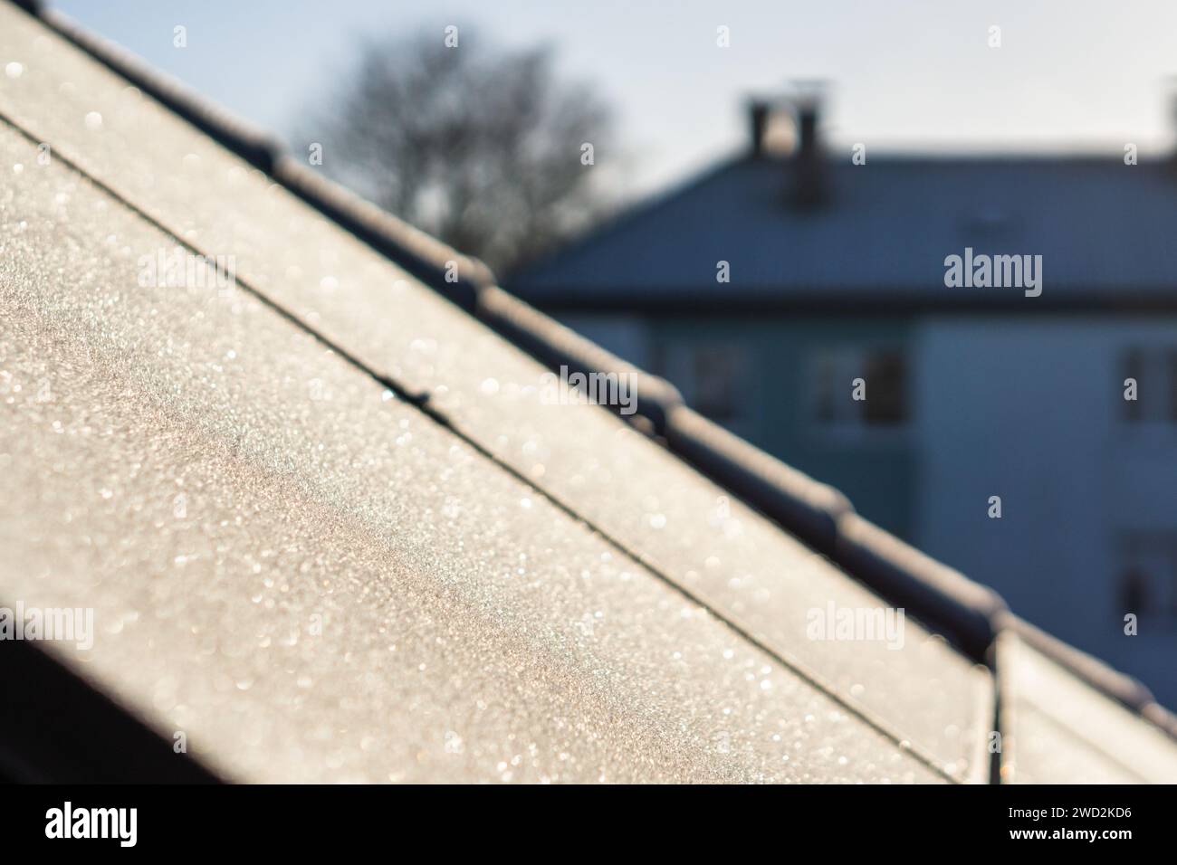frozen solar panels exposed to sun on roof Stock Photo - Alamy