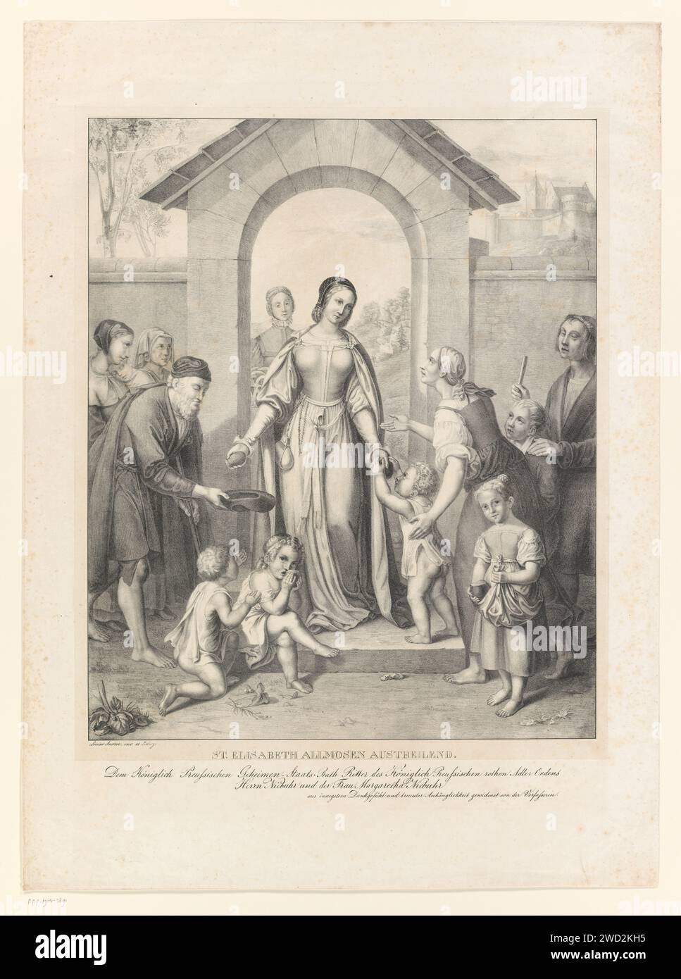 Holy Elisabeth hands out alms, Louise Caroline Sophie Seidler, 1810 ...