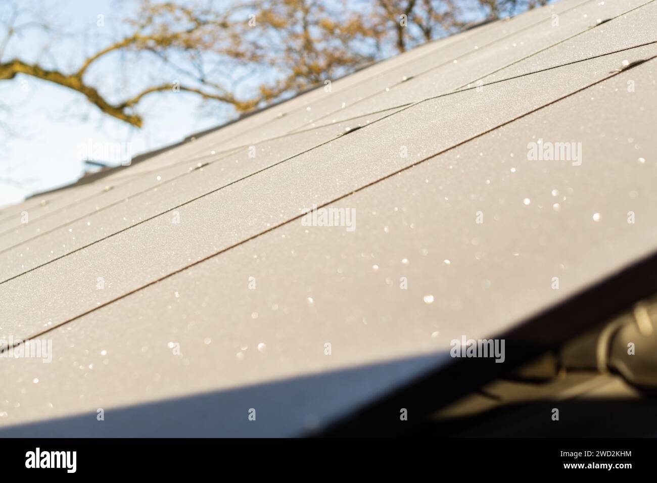 frozen solar panels exposed to sun on roof Stock Photo - Alamy