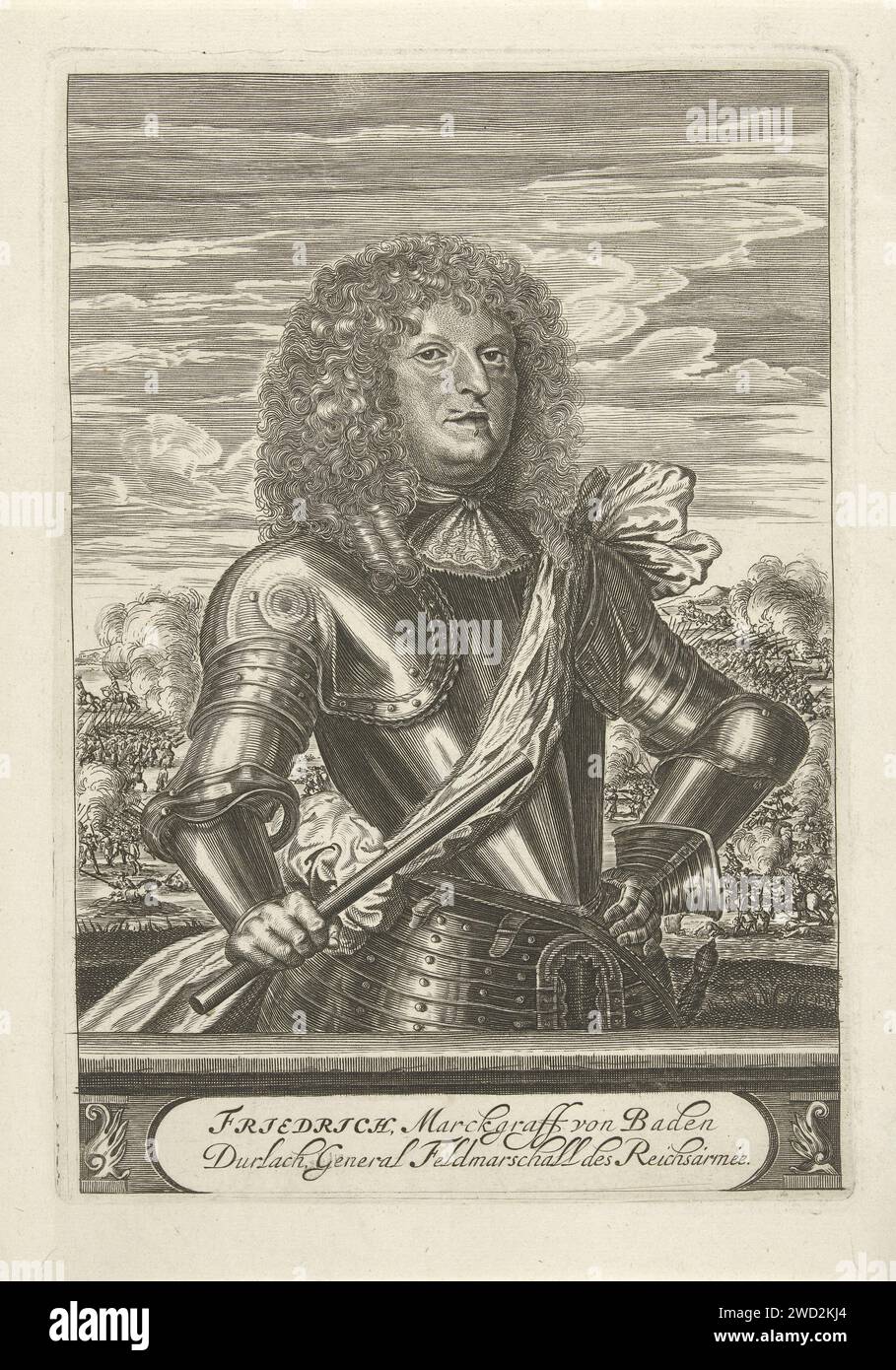Portrait of Frederik IV van Baden, Christiaan Hagen, c. 1663 - 1695 ...
