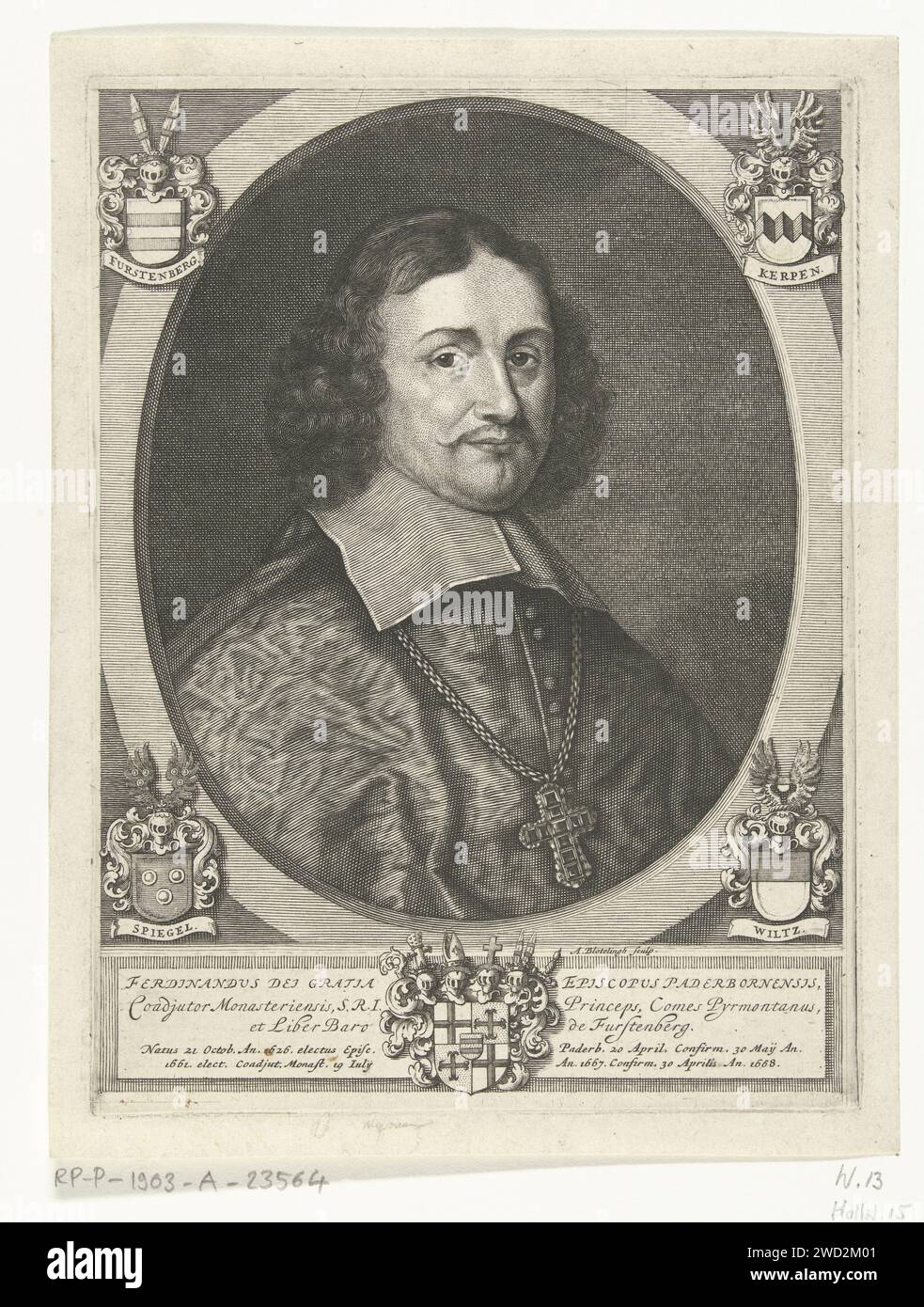 PortraT van Ferdinand van Furstenberg, Prins -Bisschop van Paderborn ...