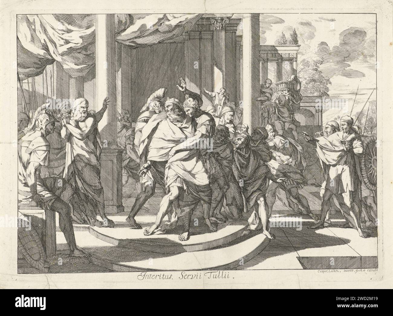 Servius Tullius King Of Rome The Senate Turned Off Before Being Killed Caspar Luyken 1698