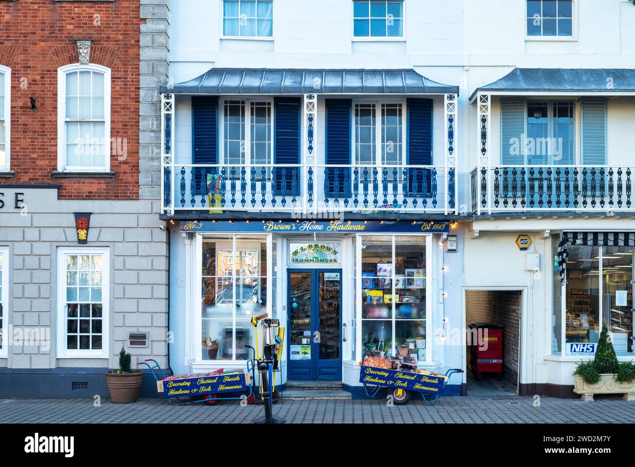 Traditional Ironmonger in the town of Pershore, Worcestershire, UK ...