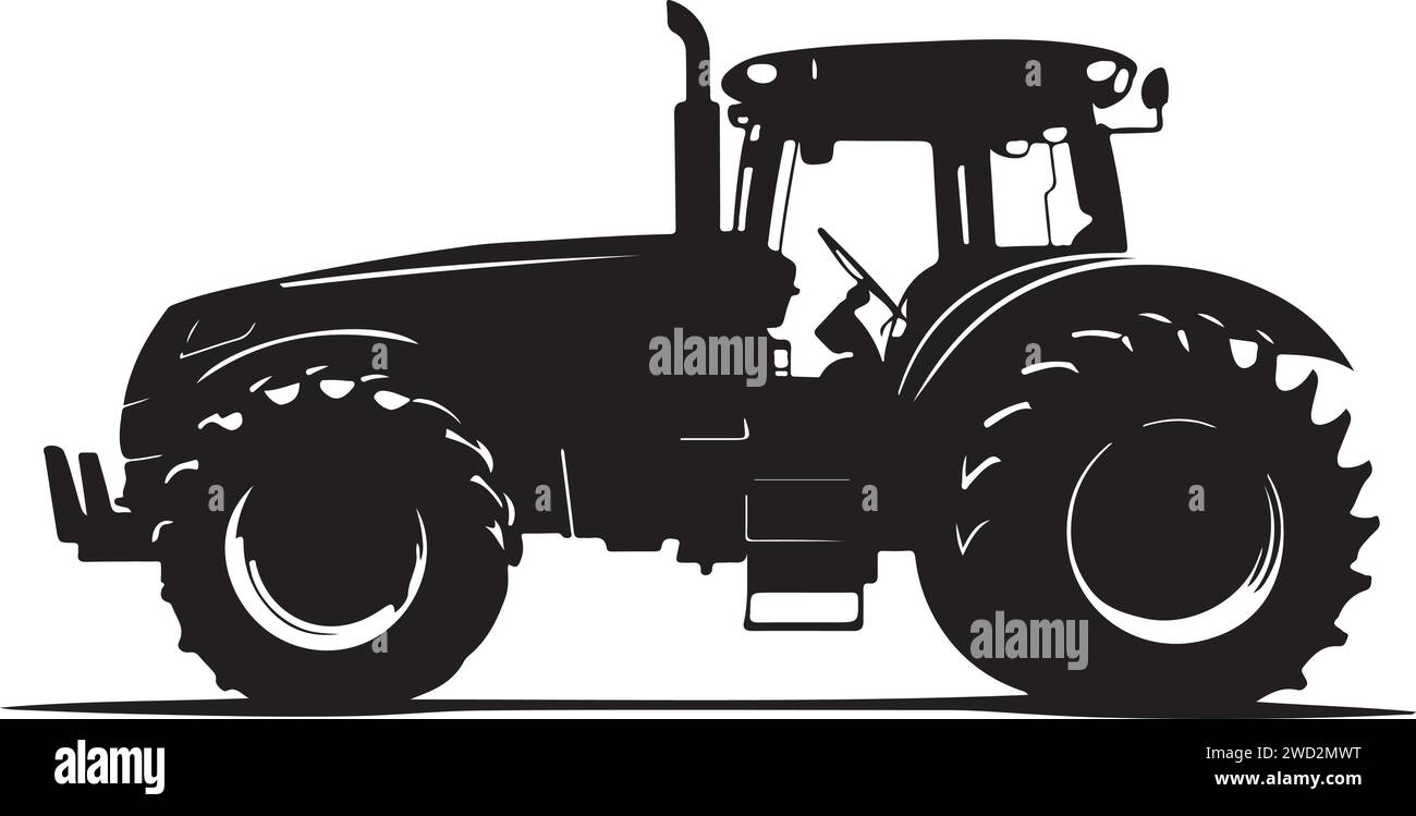 Tractor silhouette vector Illustration Stock Vector Image & Art - Alamy