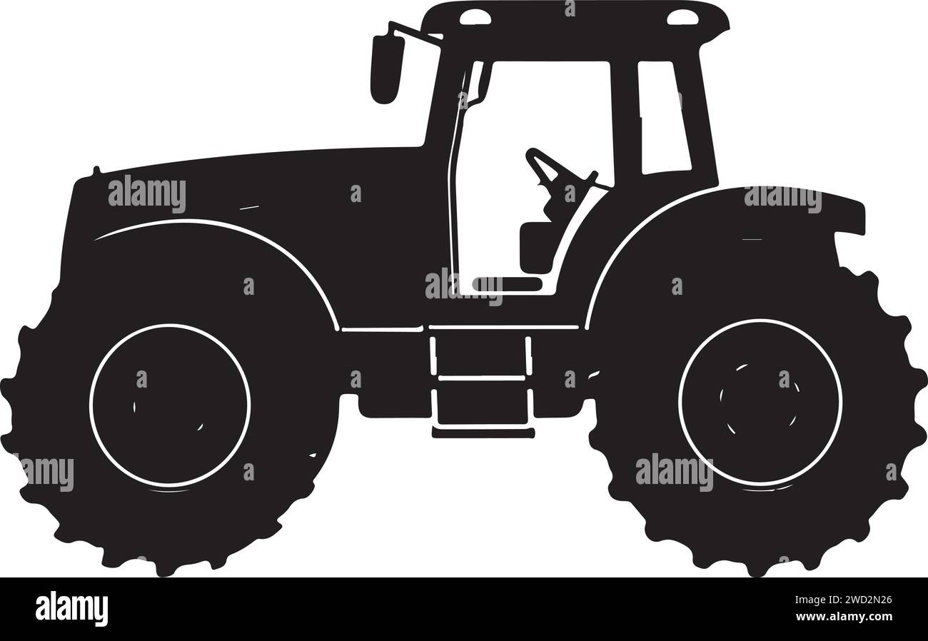 Tractor silhouette vector Illustration Stock Vector Image & Art - Alamy
