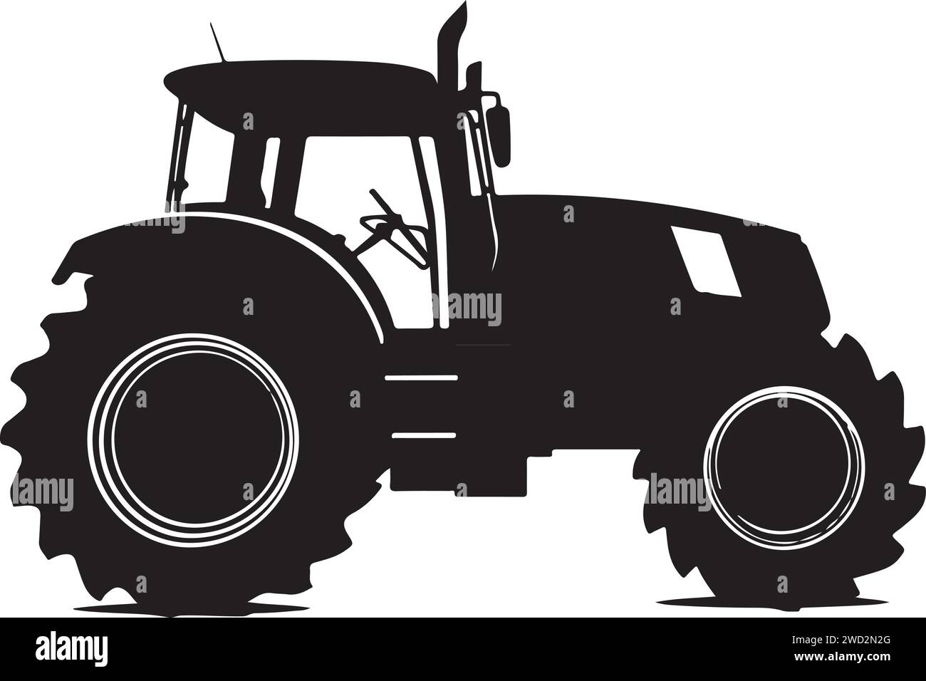 Tractor silhouette vector Illustration Stock Vector Image & Art - Alamy