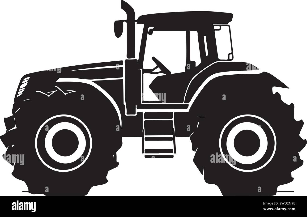 Tractor silhouette vector Illustration Stock Vector Image & Art - Alamy