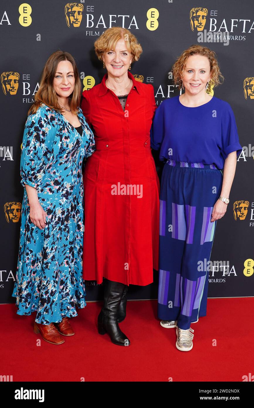 (left to right) Emma Baehr the BAFTA director of Awards, Sara Putt the ...