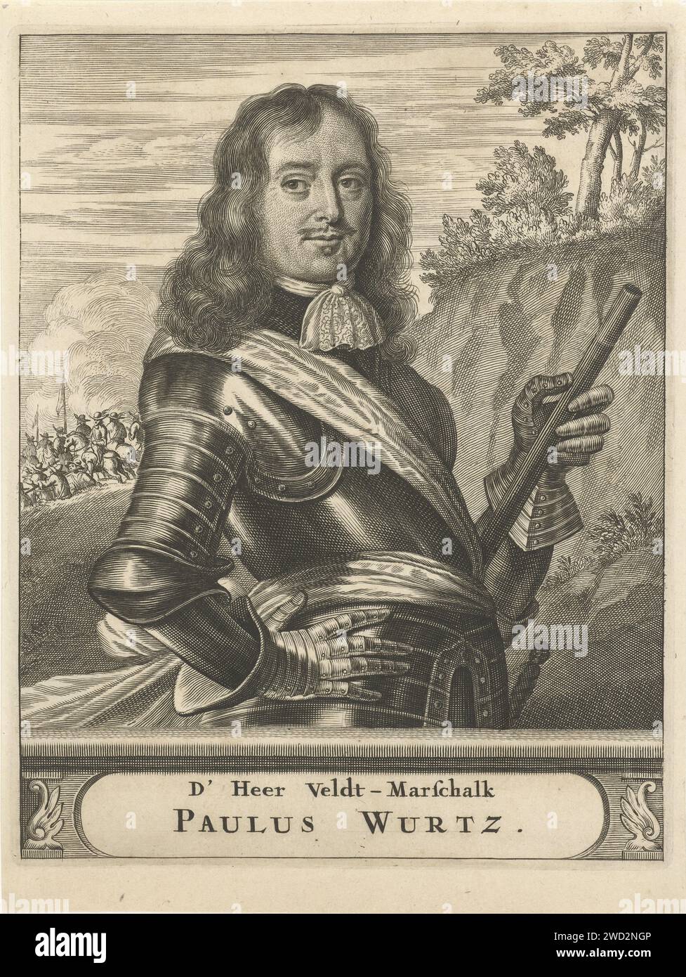 Portrait of Paul Wurz, Christiaan Hagen, c. 1663 - 1695 print Portrait ...